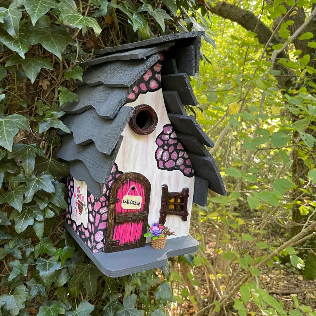 Enchanted Woodland Birdhouse – Whimsical Fairy Cottage – Rustic Bird ...