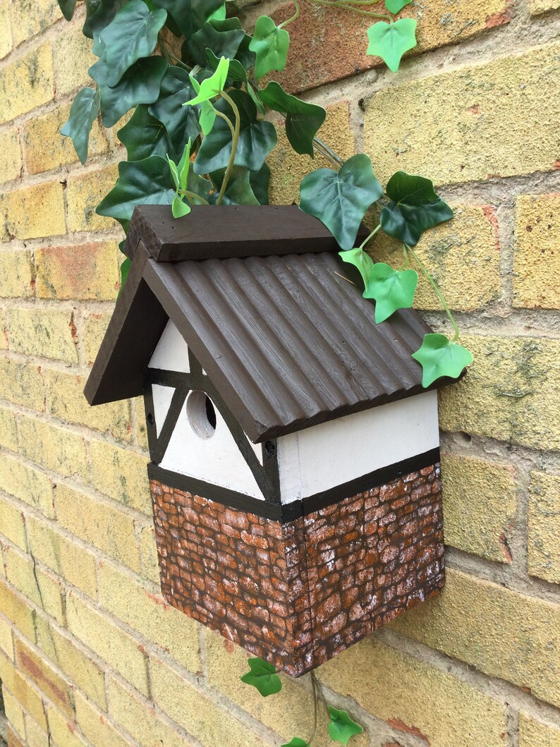 Cottage Style Bird Box Wooden Nesting Shelter for Small - Etsy