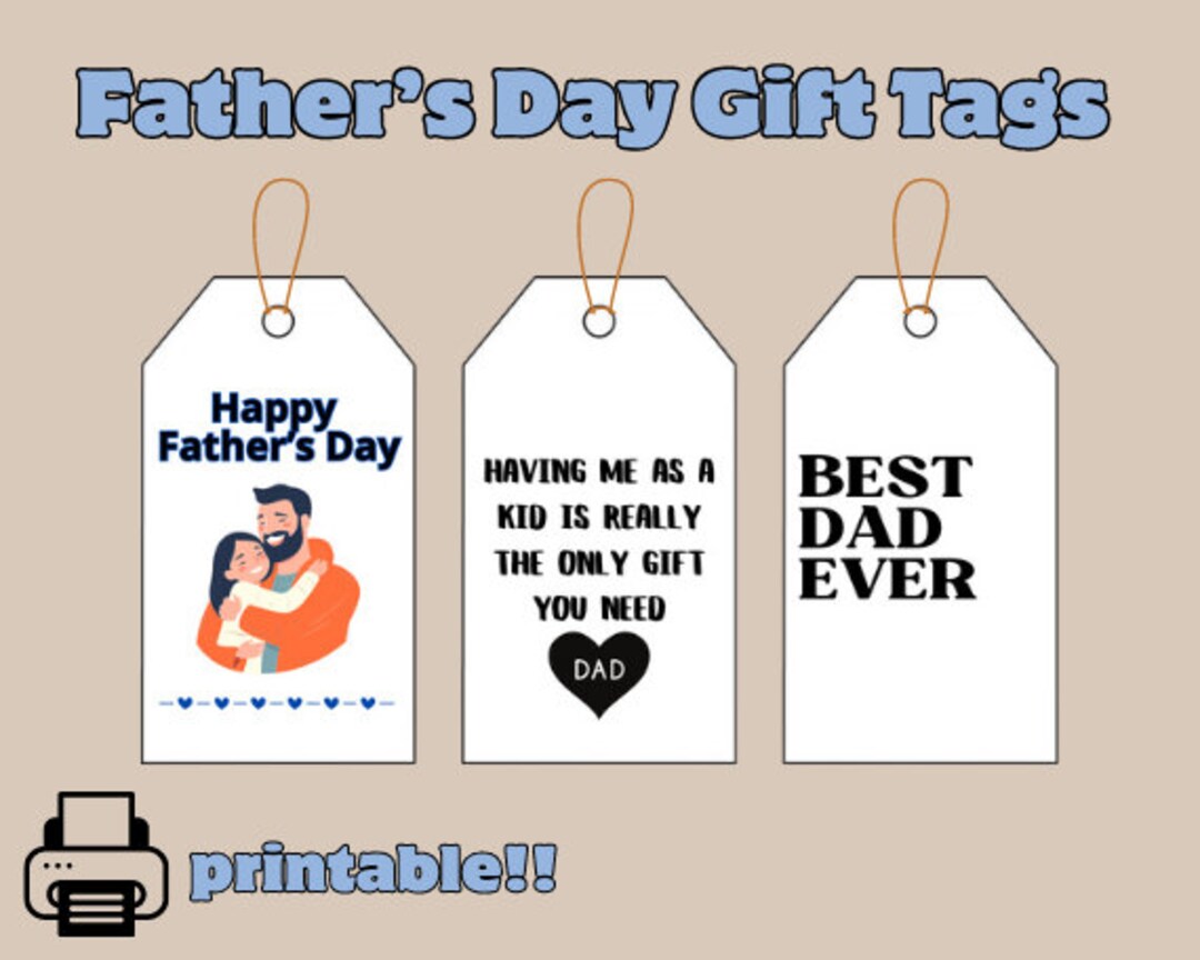 Printable Father's Day Gift Tags Instant Download DIY Father's Day Tags ...