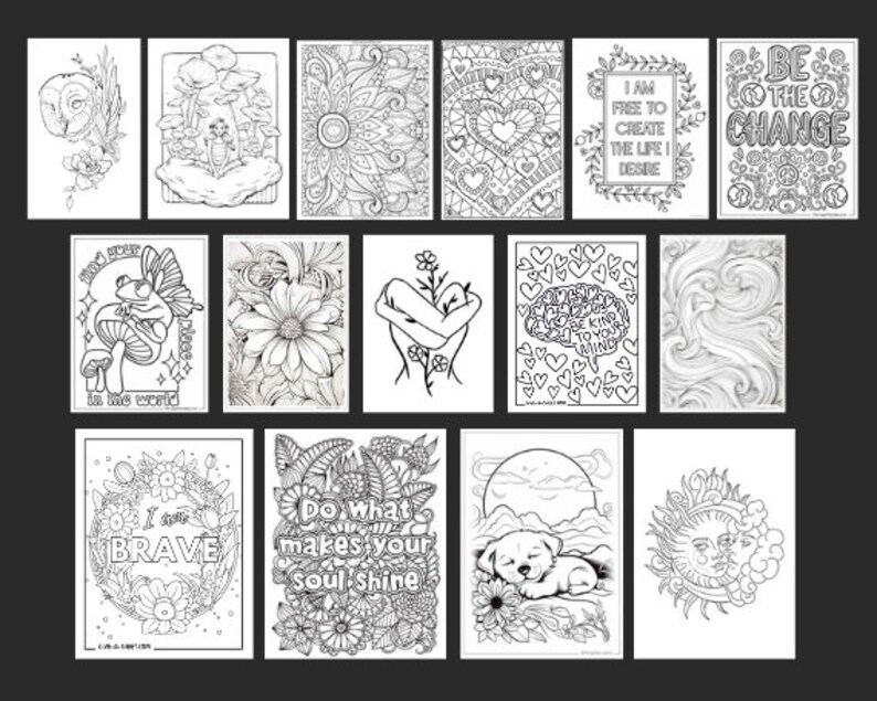 Mindful Moments: Printable Mental Health Coloring Pages for Relaxation ...