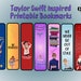 Taylor Swift Inspired Printable Bookmarks Taylow Swift Taylor Swift Fan ...
