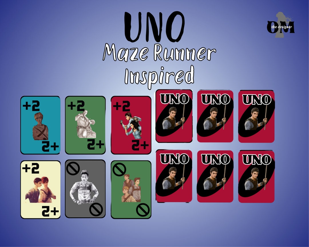 Maze Runner UNO: Printable Card Game Adventure Printable Board Games ...