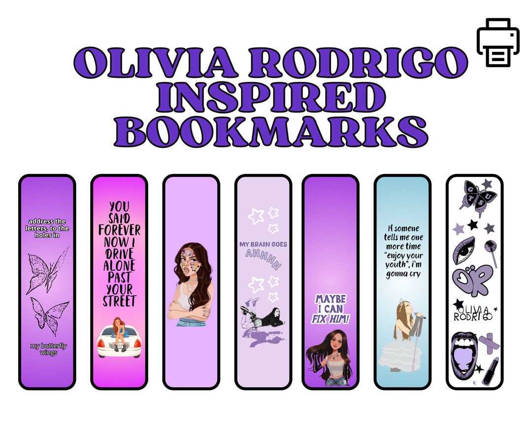 Olivia Rodrigo Inspired Printable Bookmarks: Capture the Essence of ...