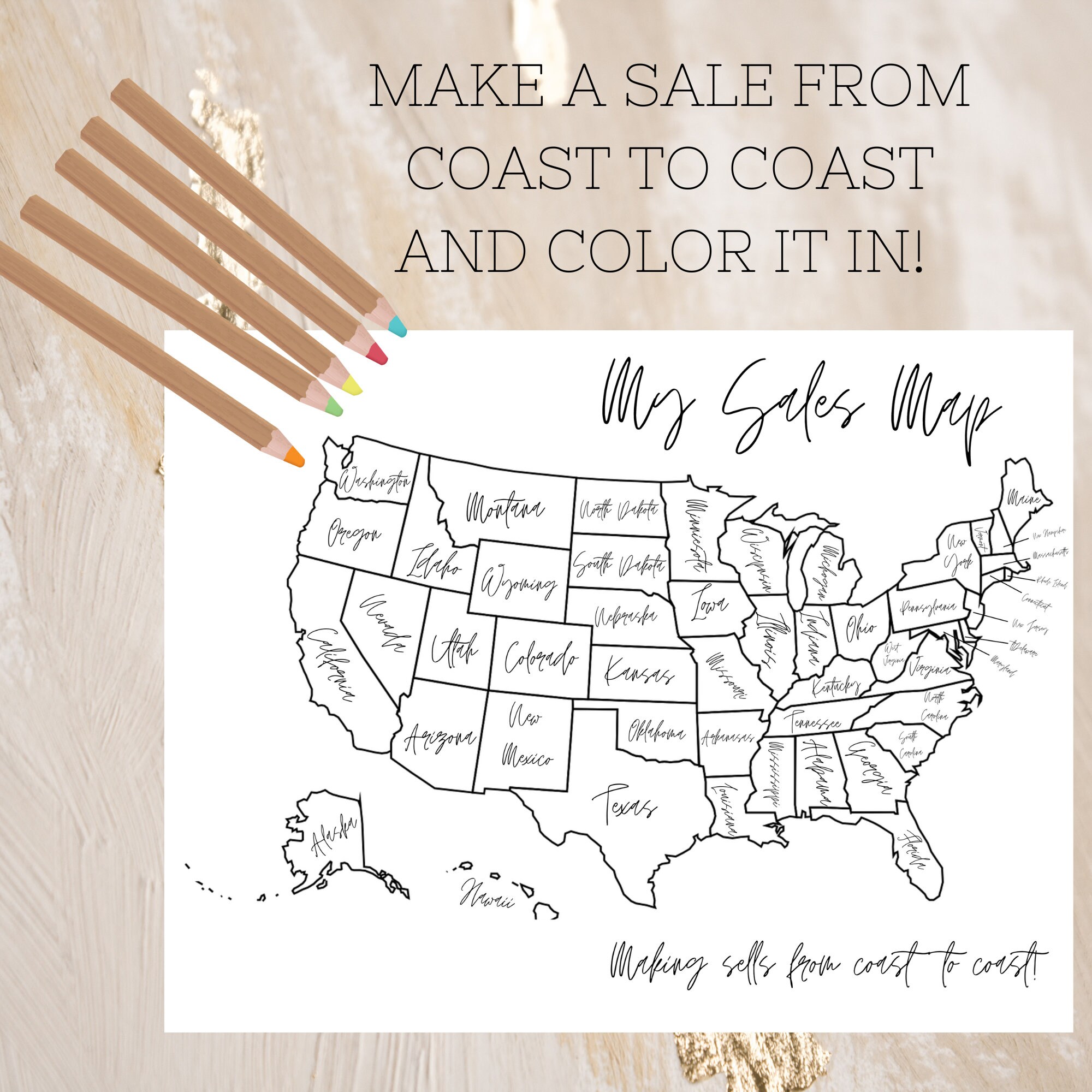 Sales Map Tracker | Minimalistic Sales Map | Business Sales Map | US ...