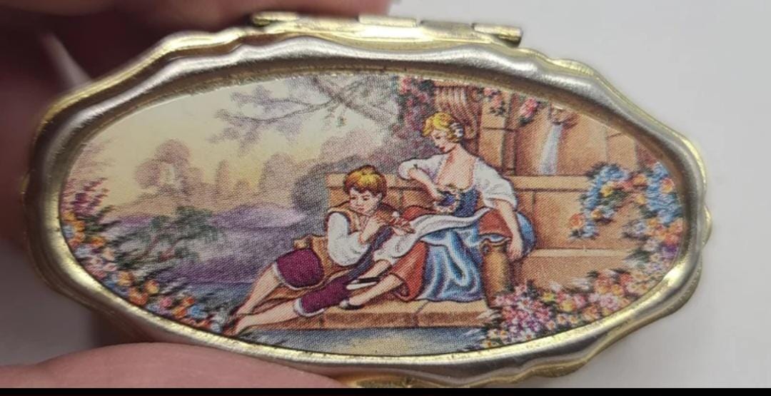 Vintage Hinged Divided Pill Box - Etsy