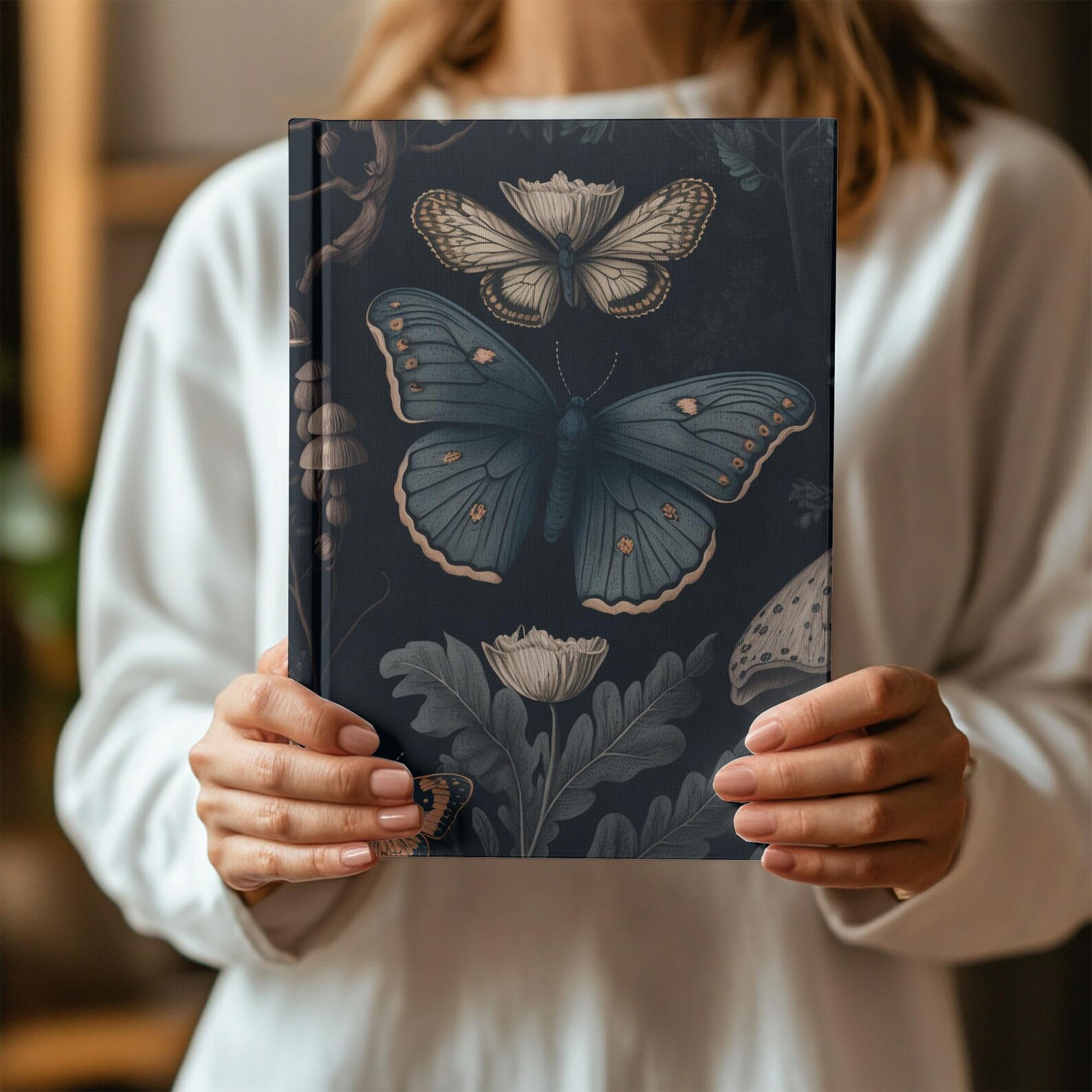 Vintage Style Elegant Butterfly Hardcover Journal Matte, Diary Notebook ...
