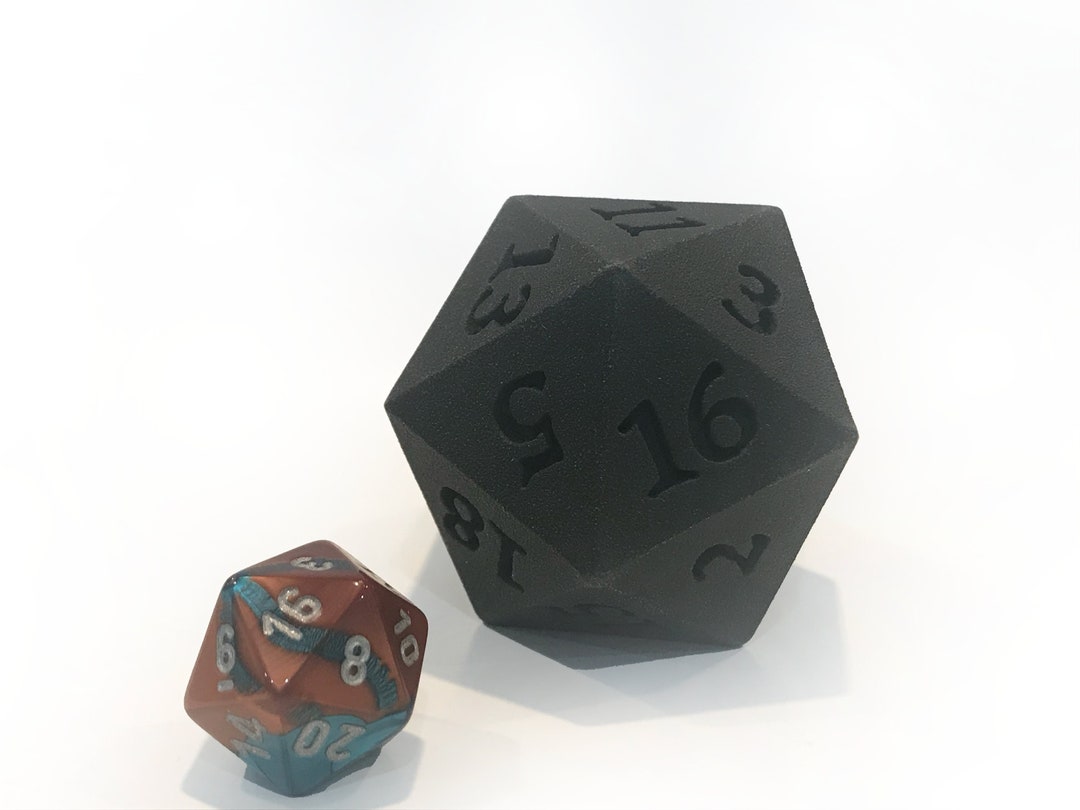 MD Dice Large D20 Charcoal Dice Charcoal Color Black Dice Sharp Edge ...