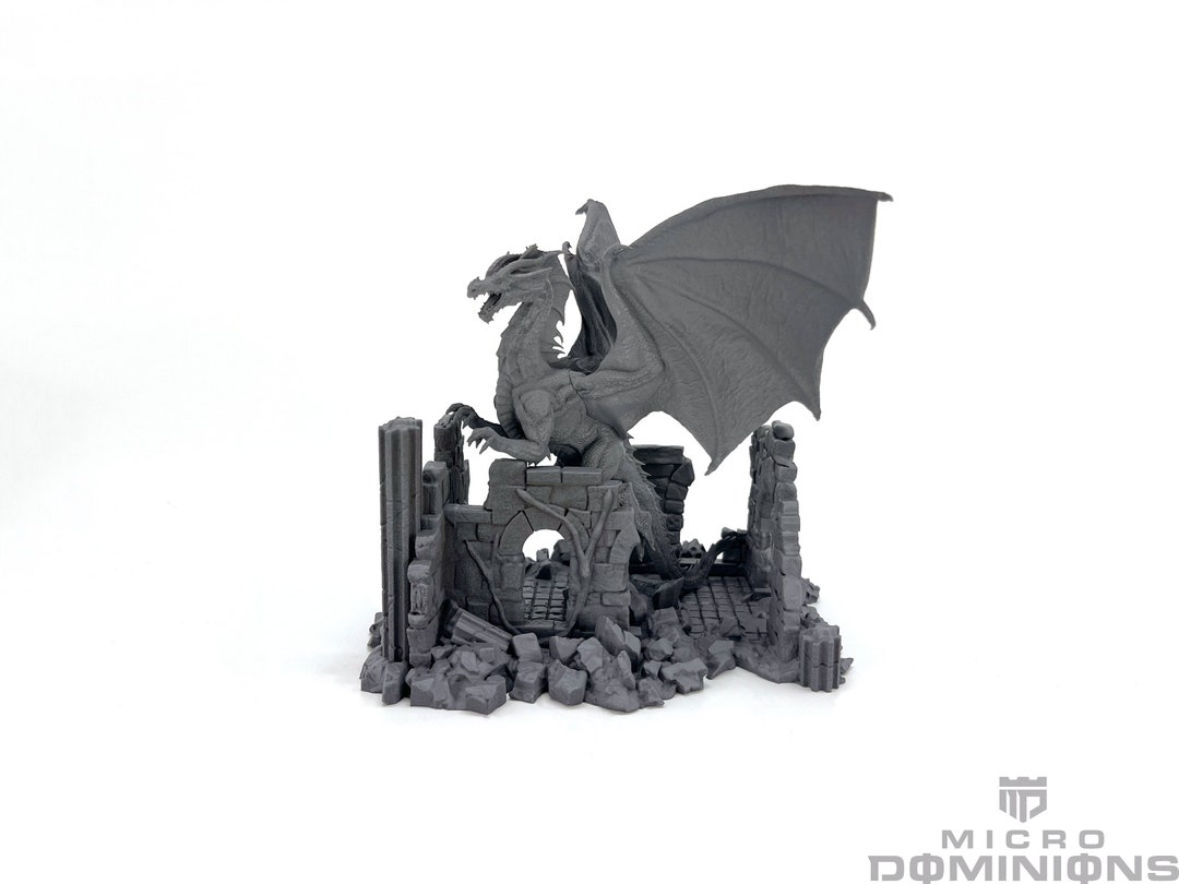 Red Dragon Building Ruins Primed and Ready for Paint - Etsy