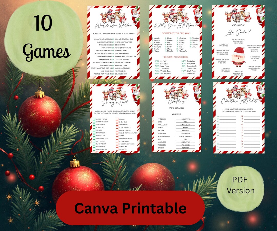 Christmas Game Bundle, Christmas Games for Families and Kids, Christmas ...
