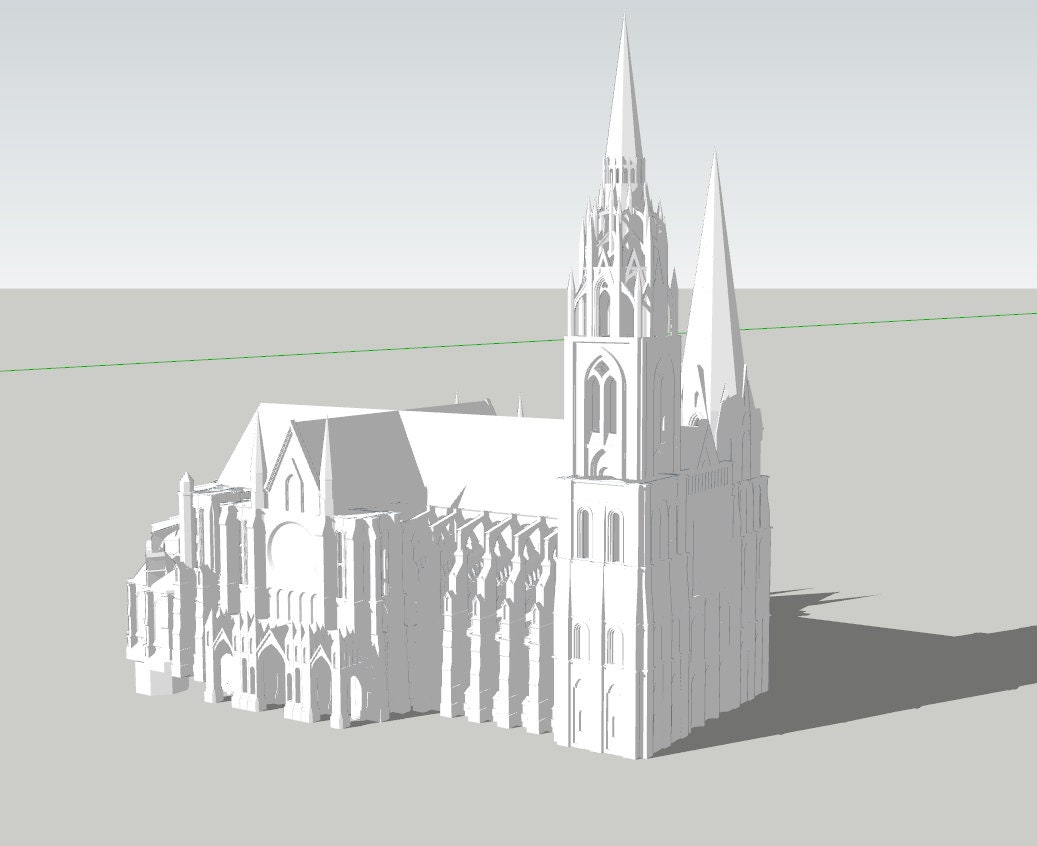 STL File for 3D Printer - Cathedral of Chartres, France - Etsy