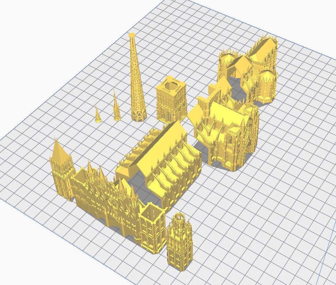 STL File for 3D Printer - Cathedral of Rouen, France - Etsy