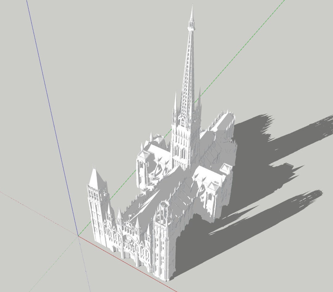 STL File for 3D Printer - Cathedral of Rouen, France - Etsy