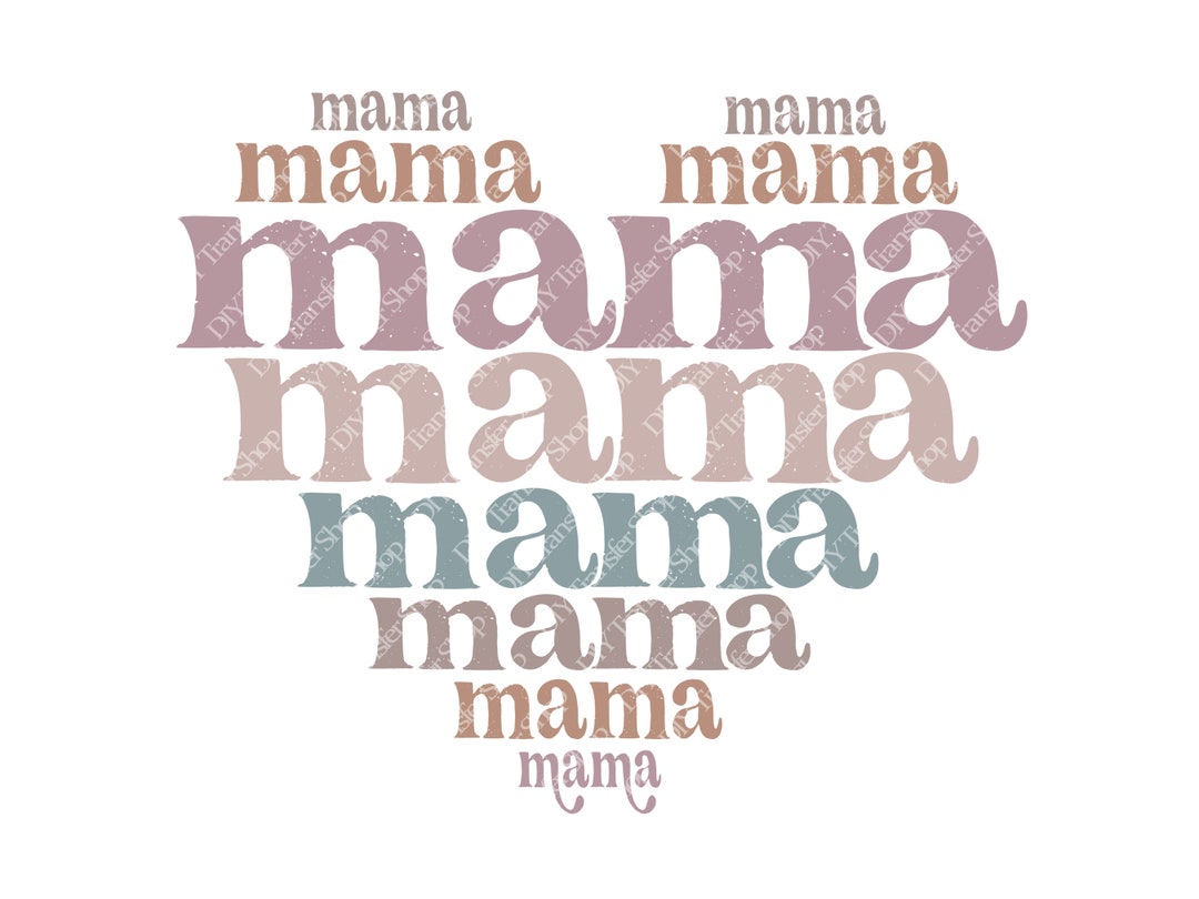 Mama Retro Sublimation Transfer Mother's Day Vintage Word Art T Shirt ...