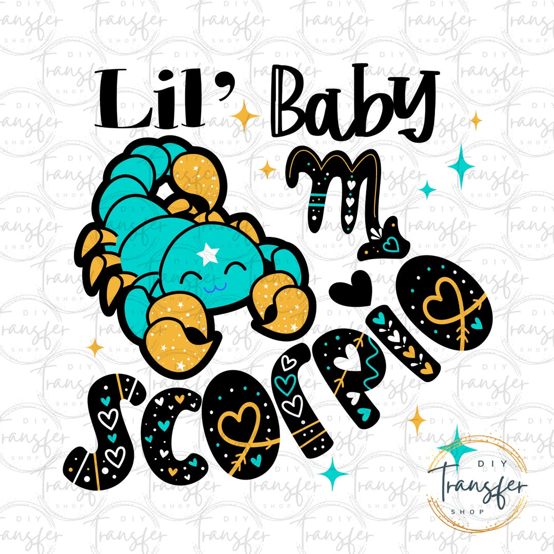 Sublimation Transfer Zodiac Baby Scorpio Blue Transfer Onesies, T-shirt ...
