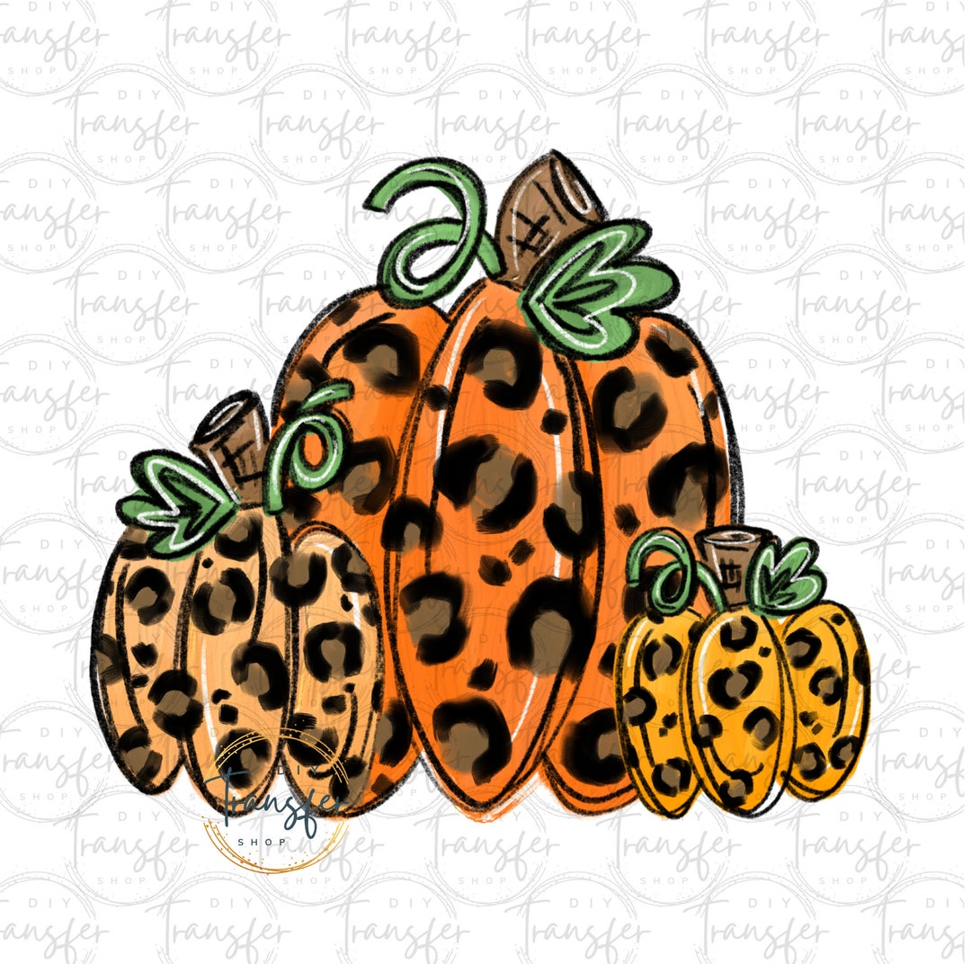 Leopard Print Pumpkins Cute Pumpkins Transfer Sublimation Transfer ...
