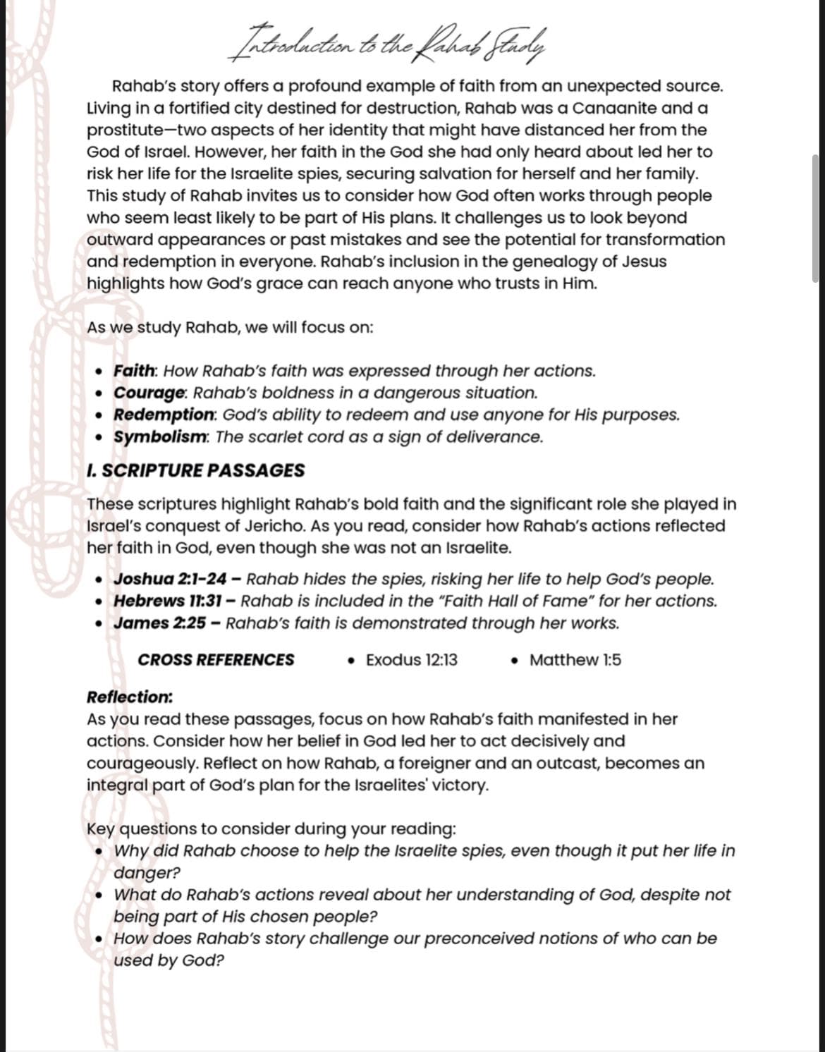 Rahab Bible Study Guide | 6-day Devotional | Printable PDF - Etsy