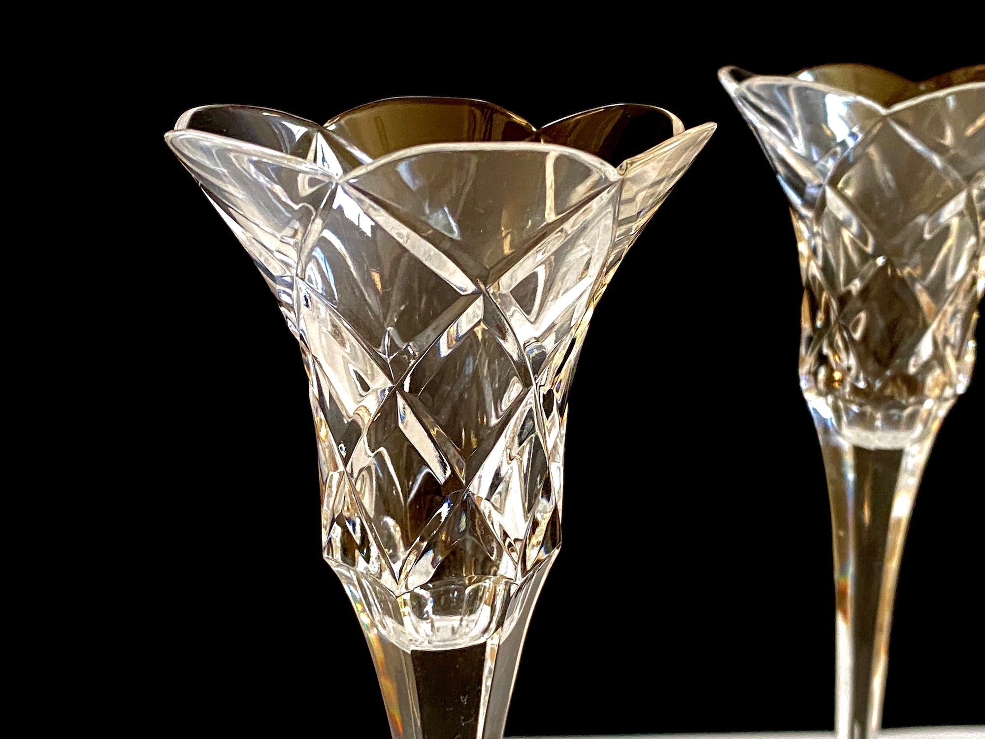 1990's Crystal Single Candleholders Set of 2 Jubilee by - Etsy