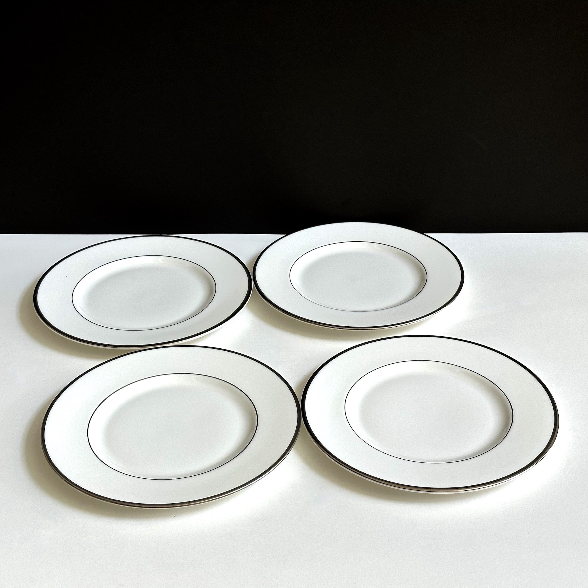 Royal Doulton Platinum Signet Bread Plates, Set of 4, White Bone China ...