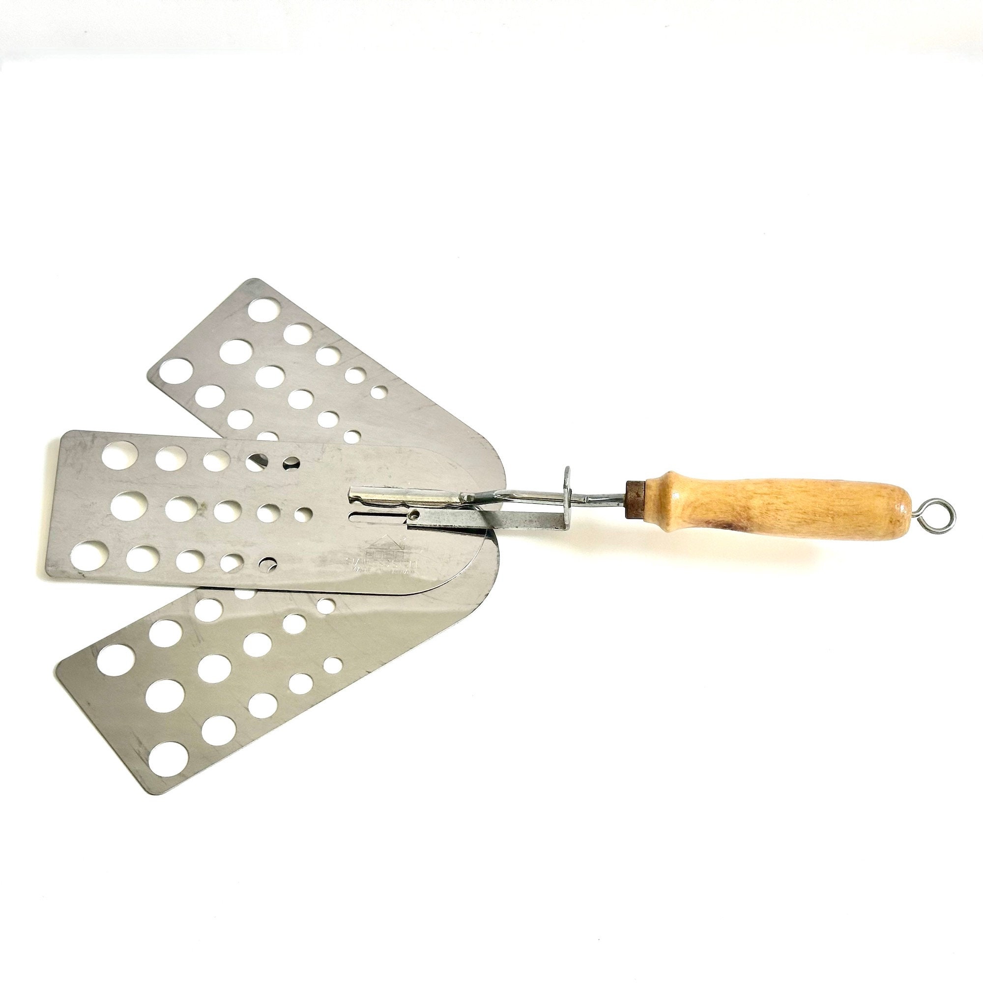 Hoan Stainless Steel Triple Blade Spatula With Wood Handle, Perforated ...