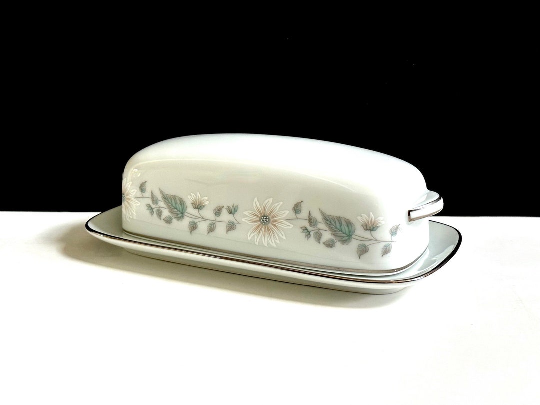 Noritake Qtr Lb Covered Butter Dish, Wellesley Pattern, Porcelain With ...