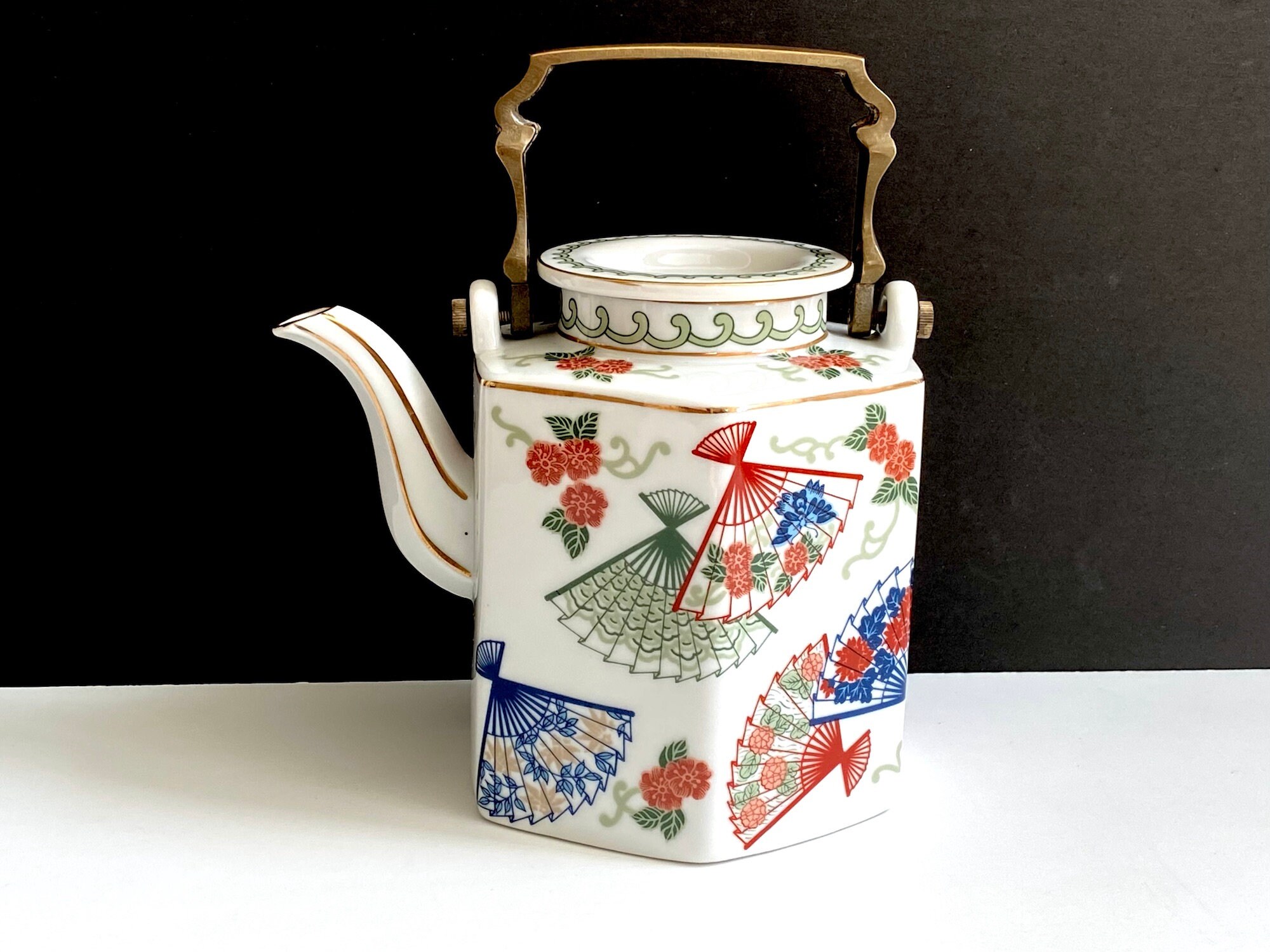 Sigma Mikado Teapot, 5 Cups, Blue Birds & Butterflies, Rust Flowers ...