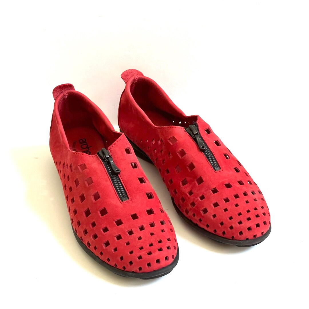 Vintage Arche Red Nubuck Shoes, Women's Size 40 EU, Zip Front, New in ...