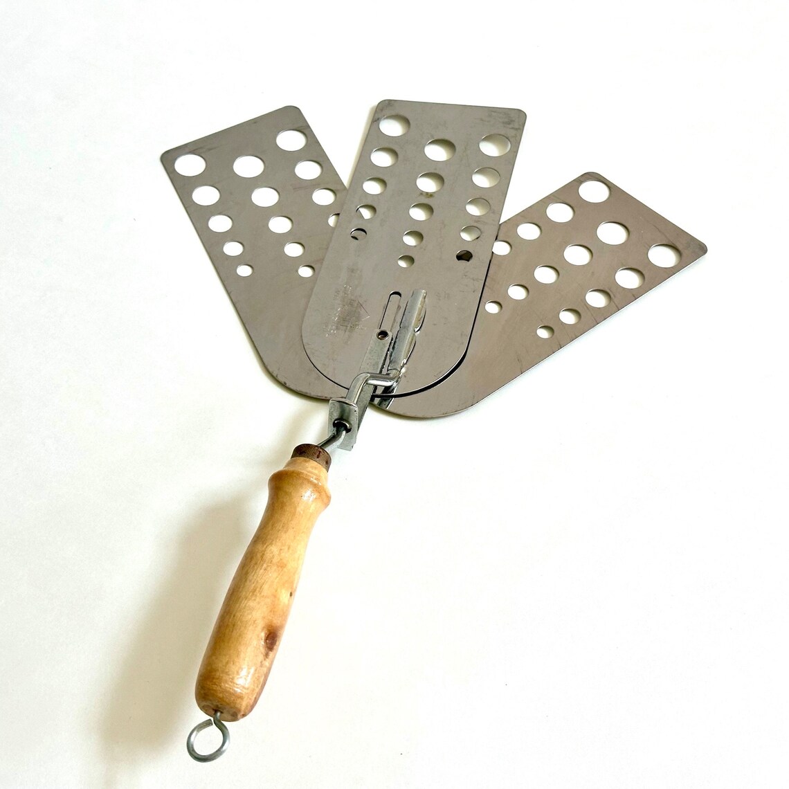 Hoan Stainless Steel Triple Blade Spatula With Wood Handle, Perforated ...