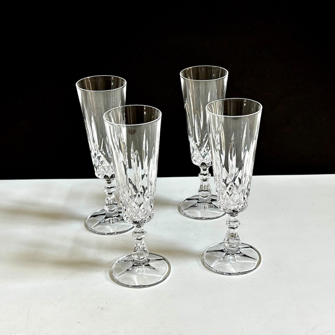 Shannon by Royal Crystal Rock, Set of 4, Crystal Champagne Flutes ...