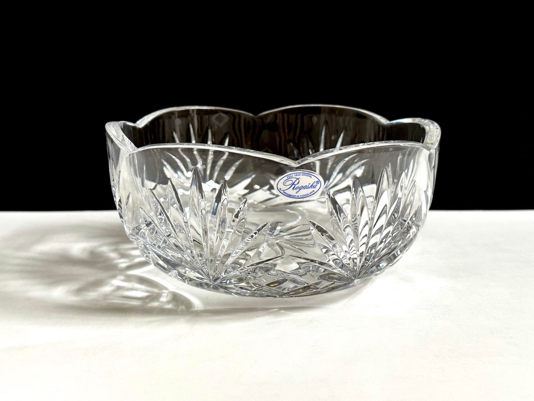 Rogaska Crystal Bowl, Richmond Pattern, Fan Cuts, Scalloped Rim ...