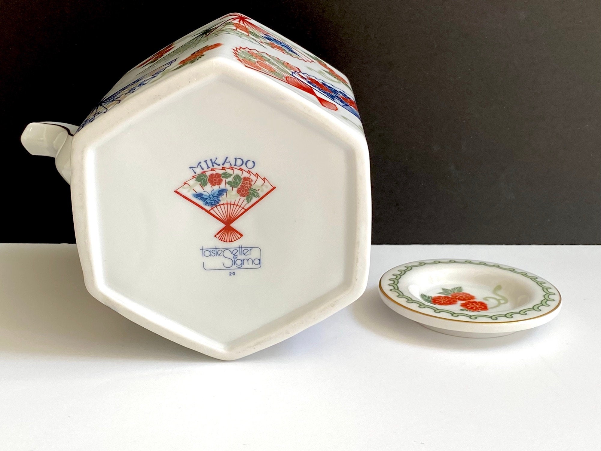 Sigma Mikado Teapot, 5 Cups, Blue Birds & Butterflies, Rust Flowers ...