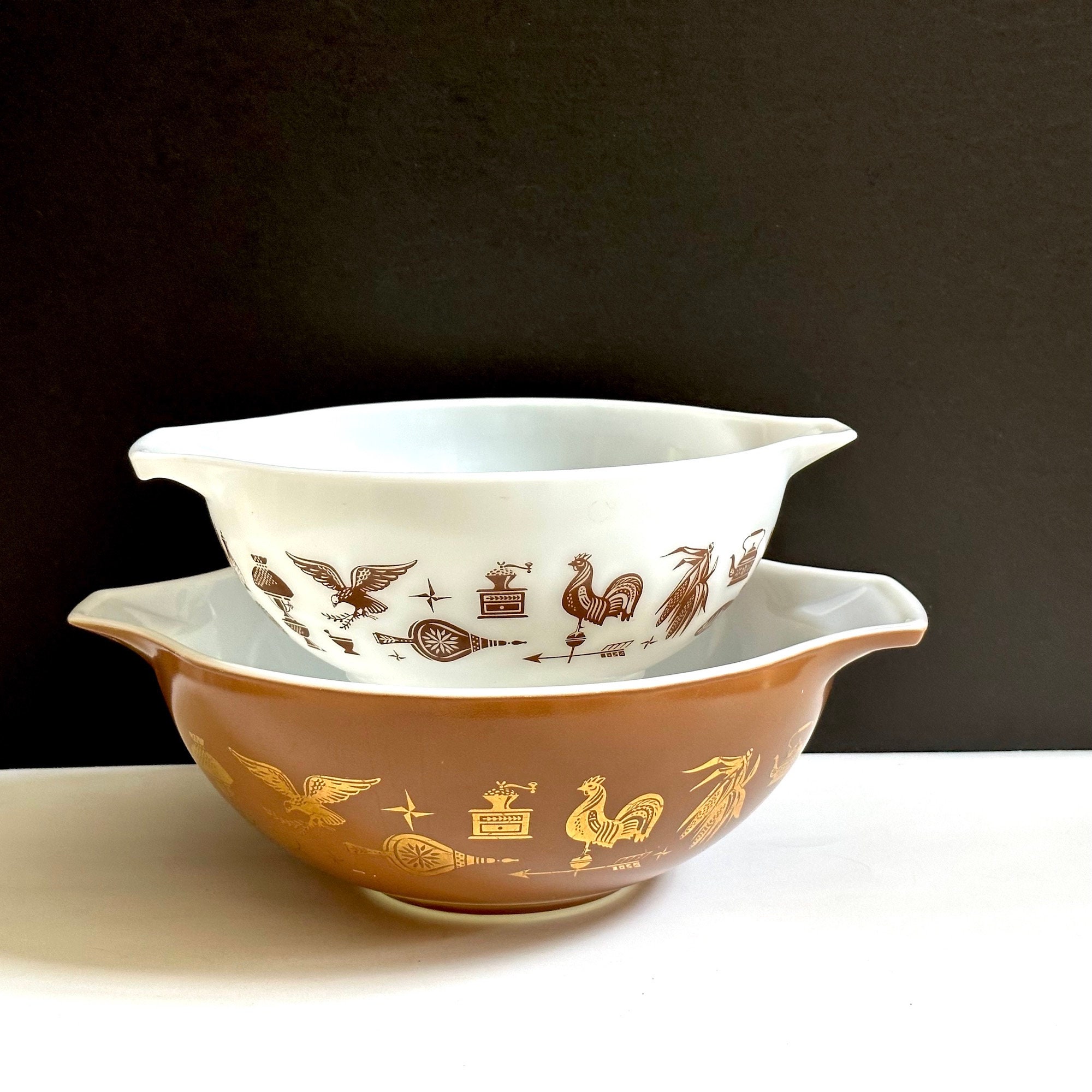 Pyrex Americana Cinderella Bowls Set of 2 444 & 443 Handled - Etsy