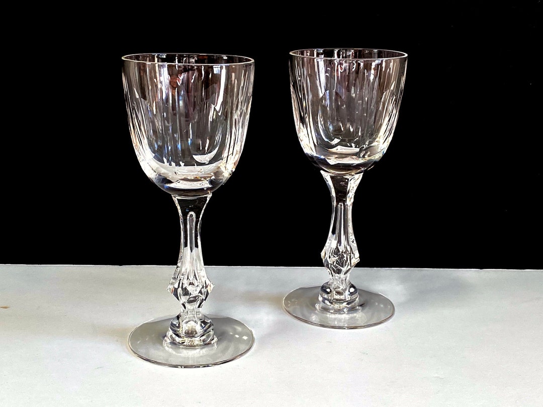 Tiffin Franciscan Crystal Wine Glasses, Set of 2, Chalice Pattern With ...