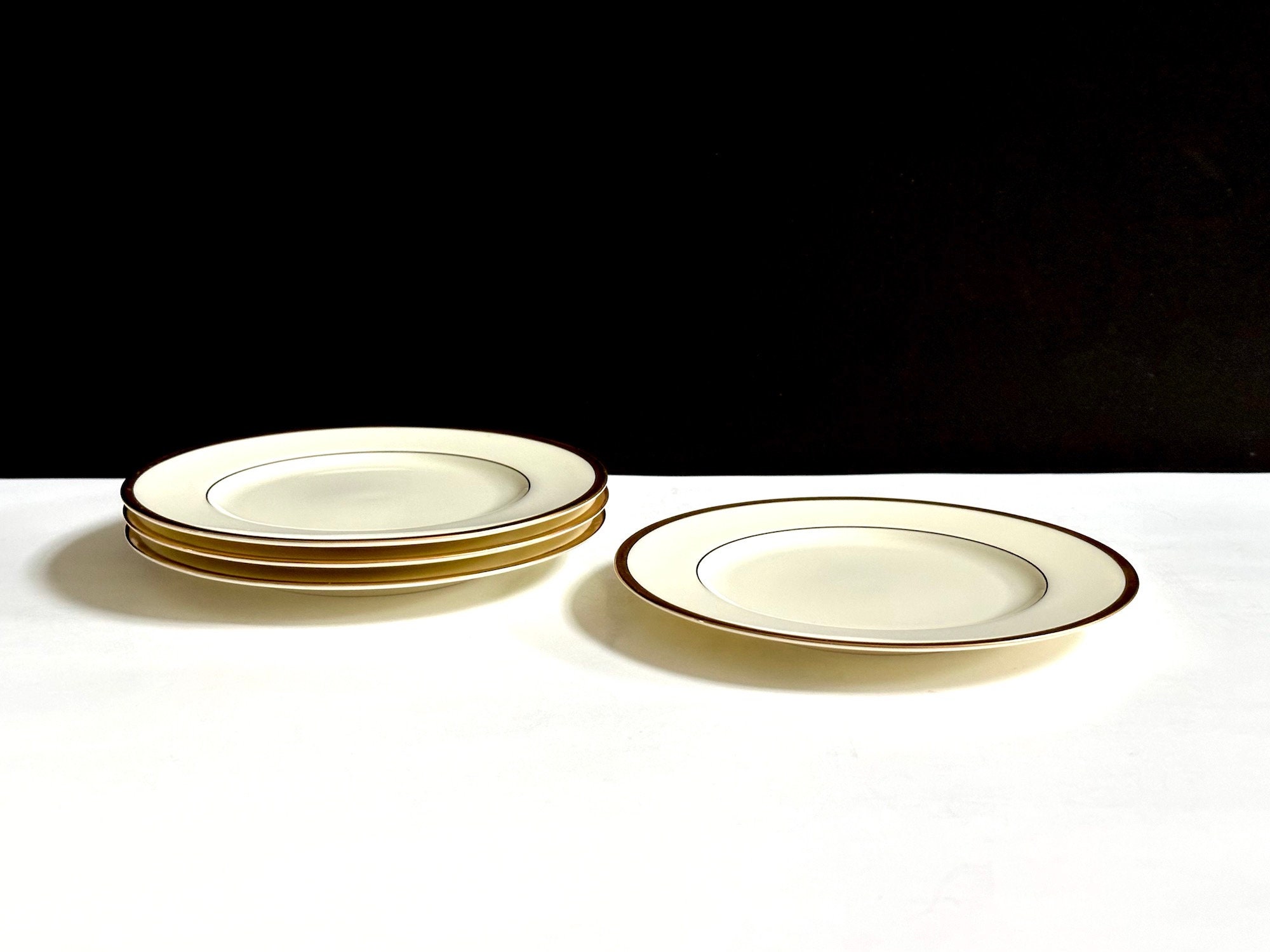 1990's Noritake Troy Bread & Butter Plates, Set of 4, Bone China, Cream ...