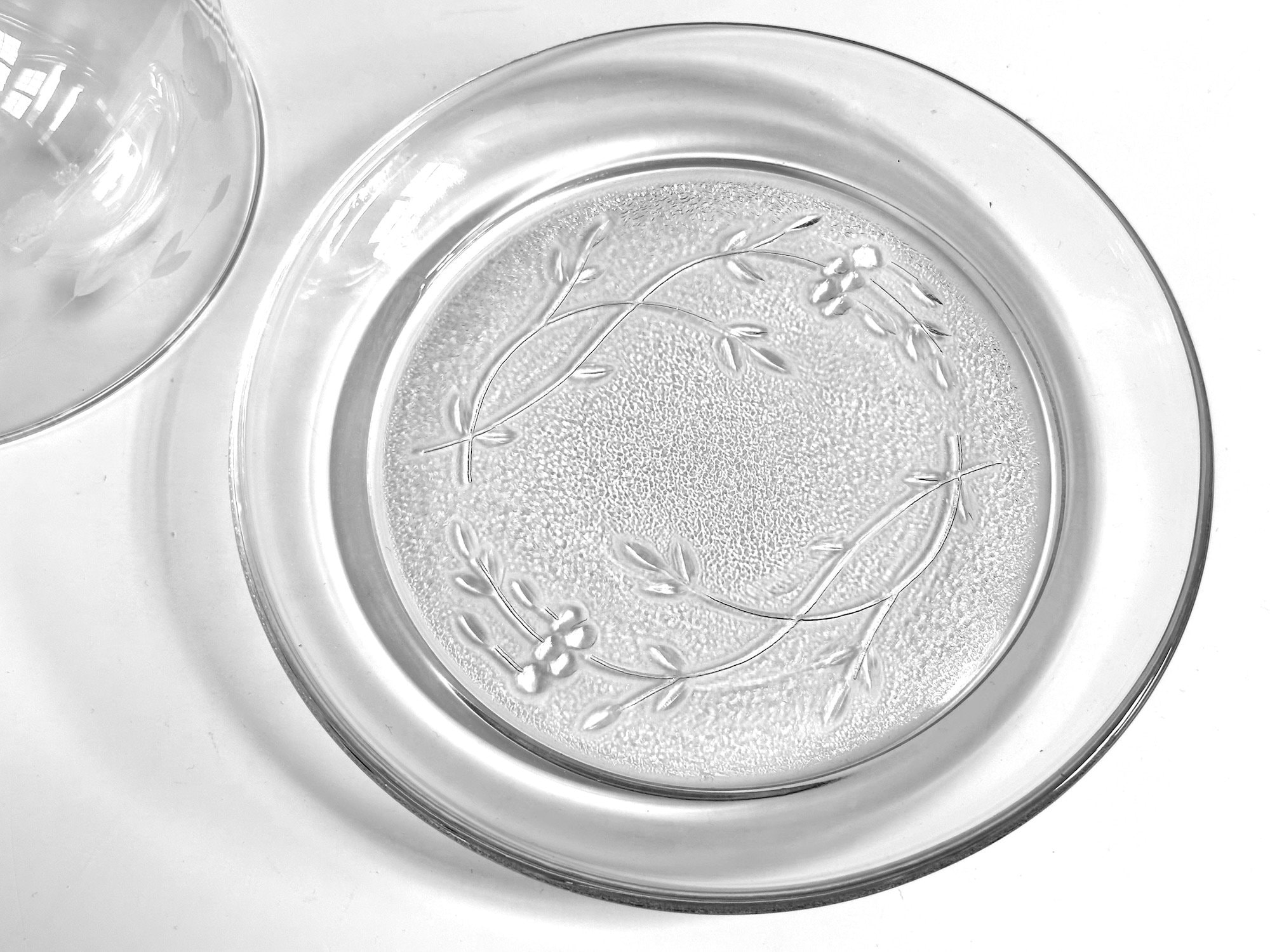 Princess House Heritage Butter Dish, Gray Cut Floral Design Lid & Dish ...