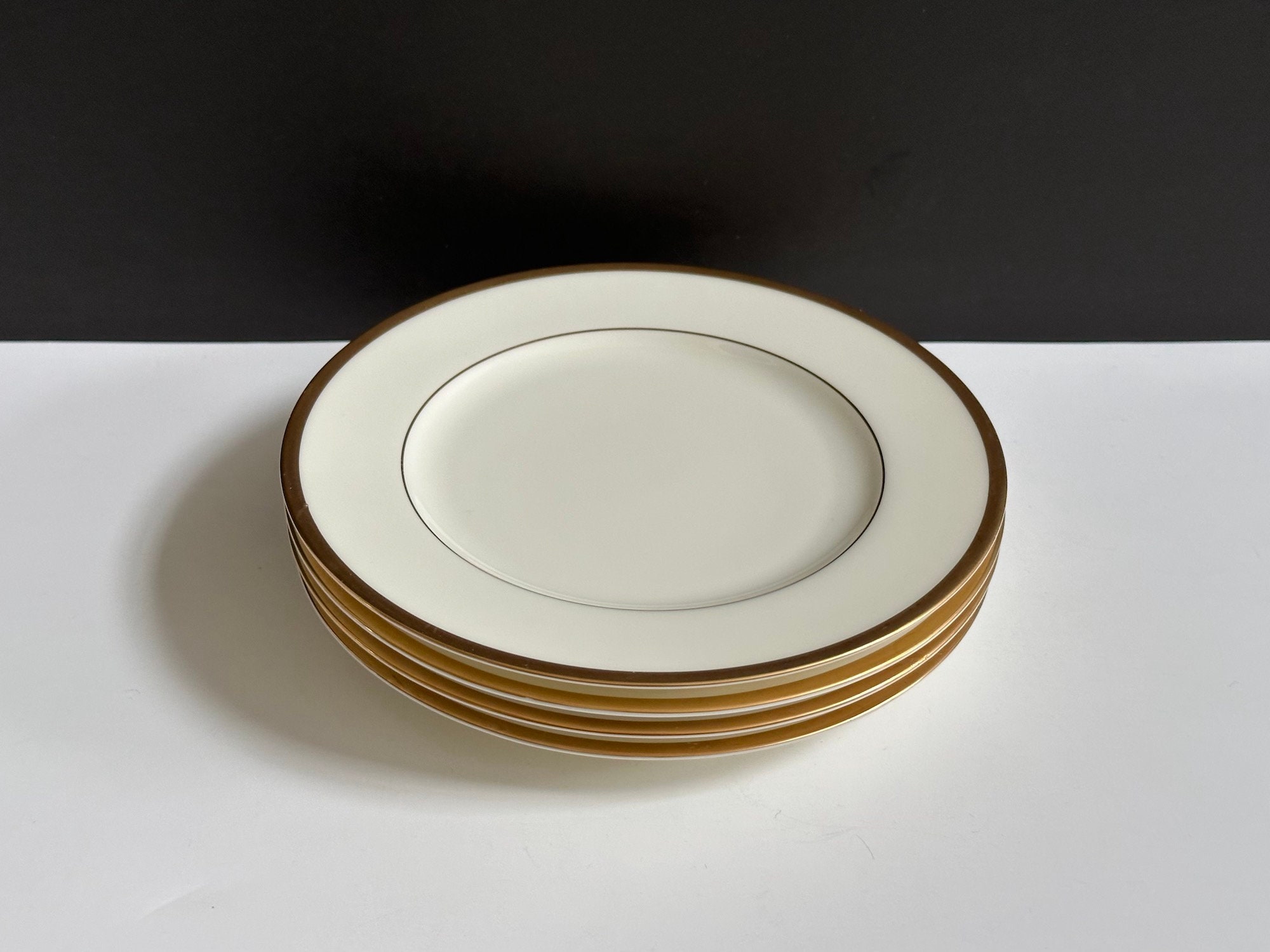 1990's Noritake Troy Bread & Butter Plates, Set of 4, Bone China, Cream ...