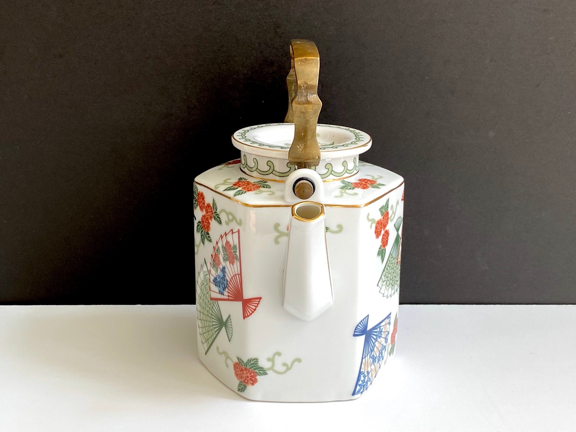 Sigma Mikado Teapot, 5 Cups, Blue Birds & Butterflies, Rust Flowers ...