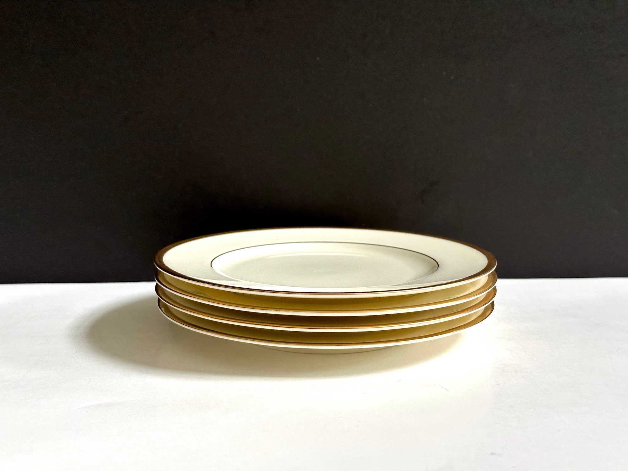 1990's Noritake Troy Bread & Butter Plates, Set of 4, Bone China, Cream ...
