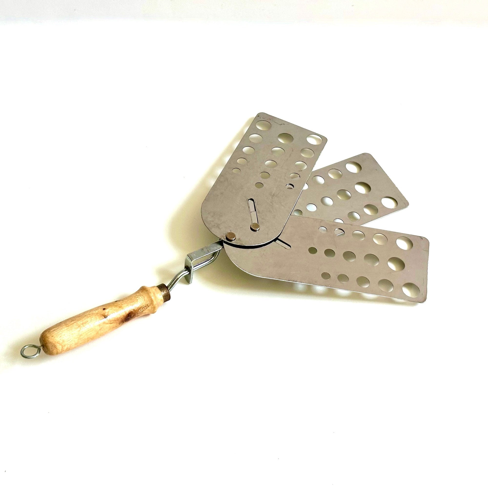 Hoan Stainless Steel Triple Blade Spatula With Wood Handle, Perforated ...