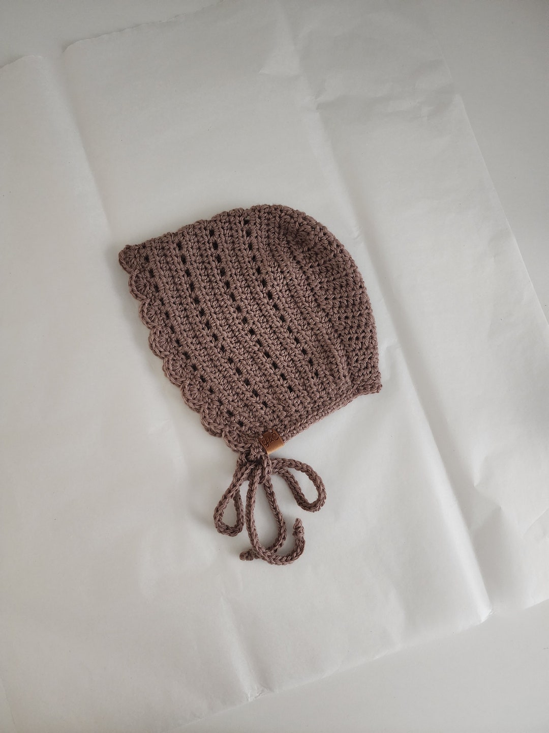 Baby Alpaca Bonnet 6-12 Months Color Fawn Crochet Bonnet Baby Bonnet ...