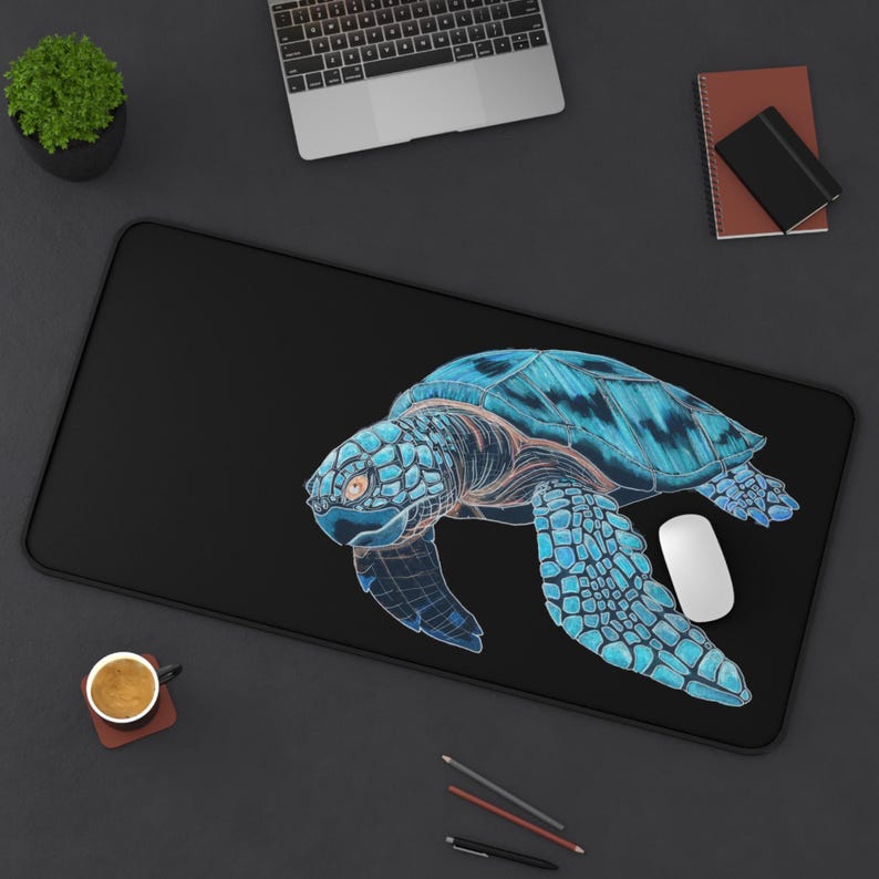 Loggerhead Sea Turtle Desk Mat, Coastal Office Decor - Etsy Australia