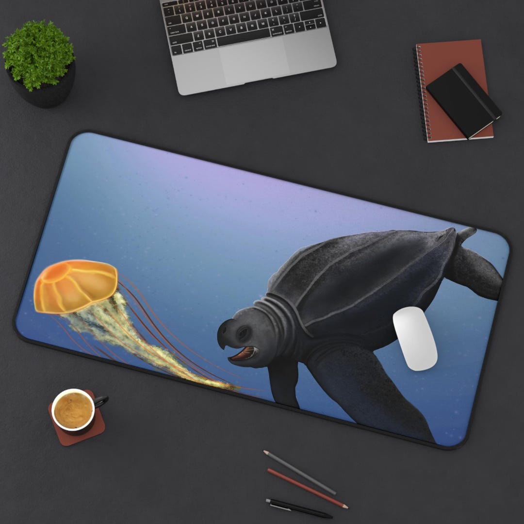 Leatherback Sea Turtle Desk Mat - Ocean Animal Office Desk Protector ...