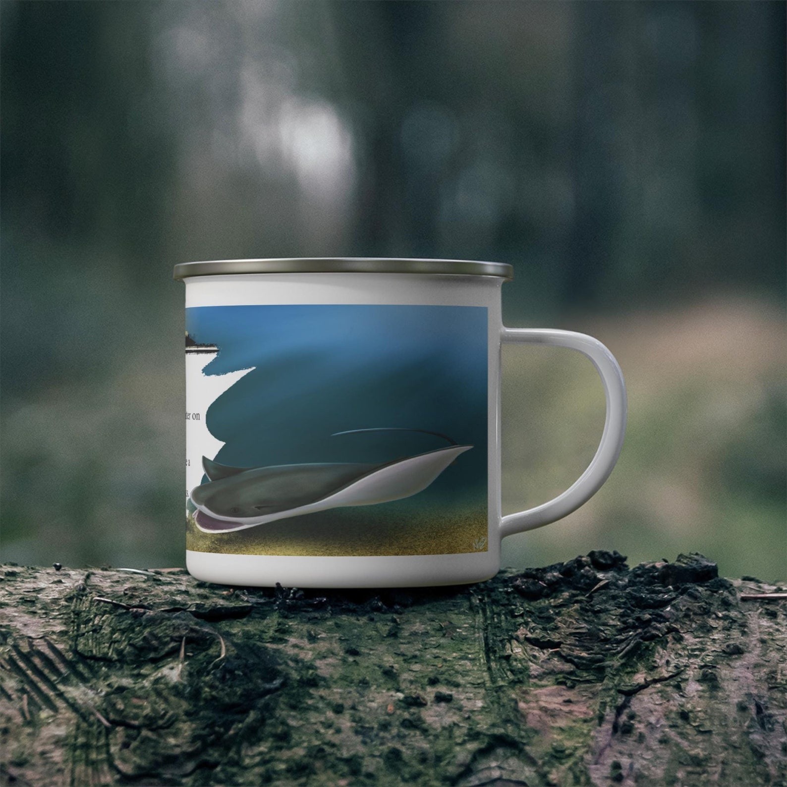 Cownose Stingray Fun Fact Enamel Mug, Outdoor Mug, Campfire Mug ...