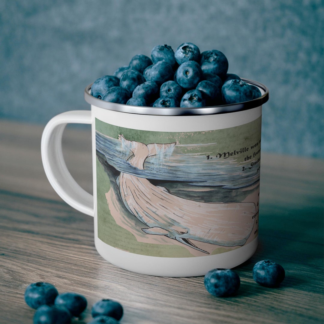 Moby Dick Fun Fact Enamel Camping Mug, Moby Dick Mug, Novelty Outdoor ...