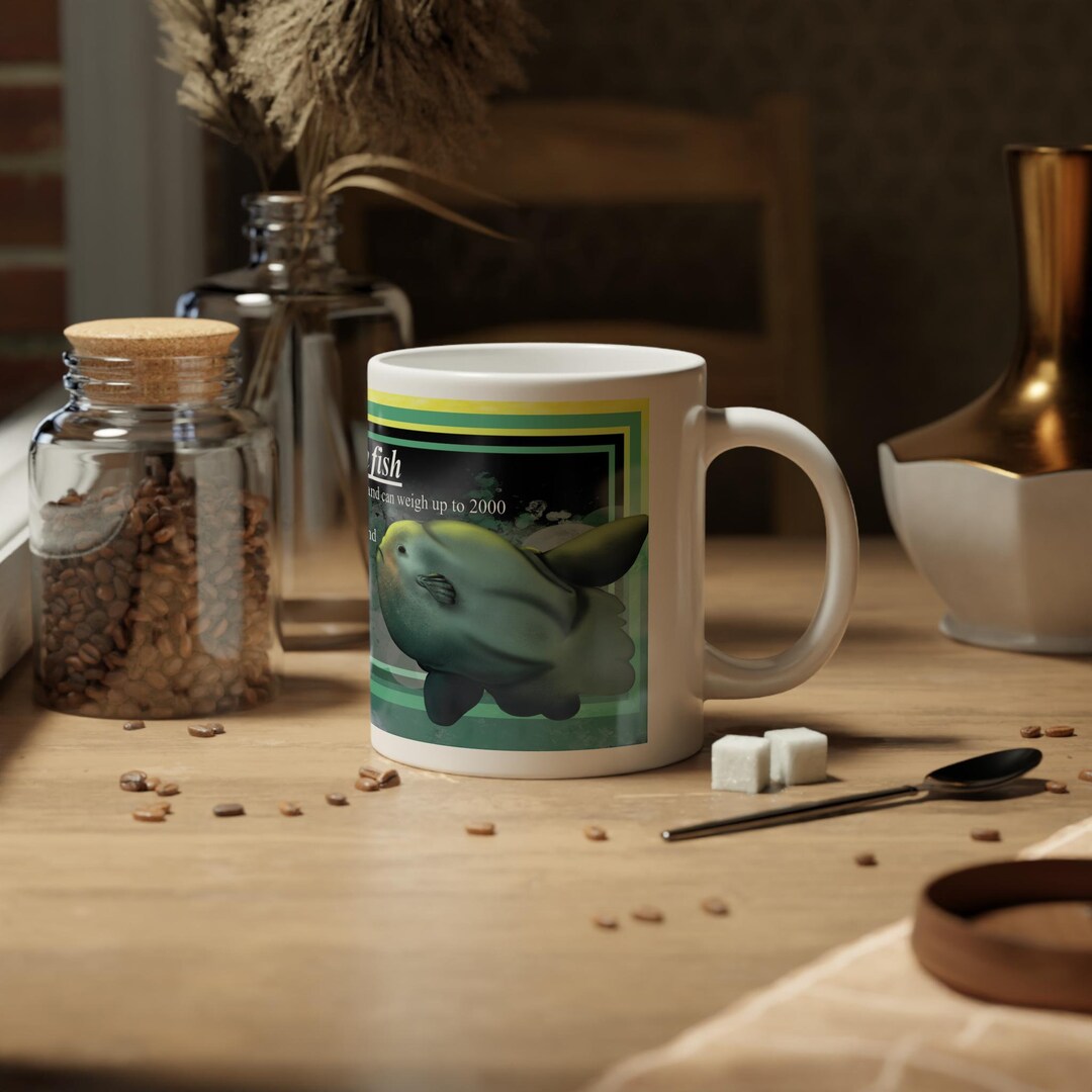 Ocean Sunfish Fun Fact Jumbo Mug, 20oz - Marine Life Ceramic Cup ...