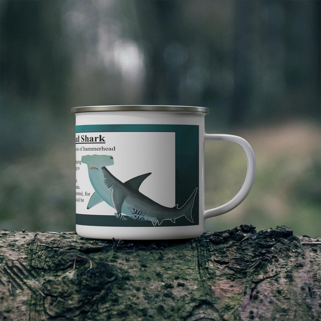 Great Hammerhead Shark Enamel Camping Mug - Ocean Lover Gift, Marine ...