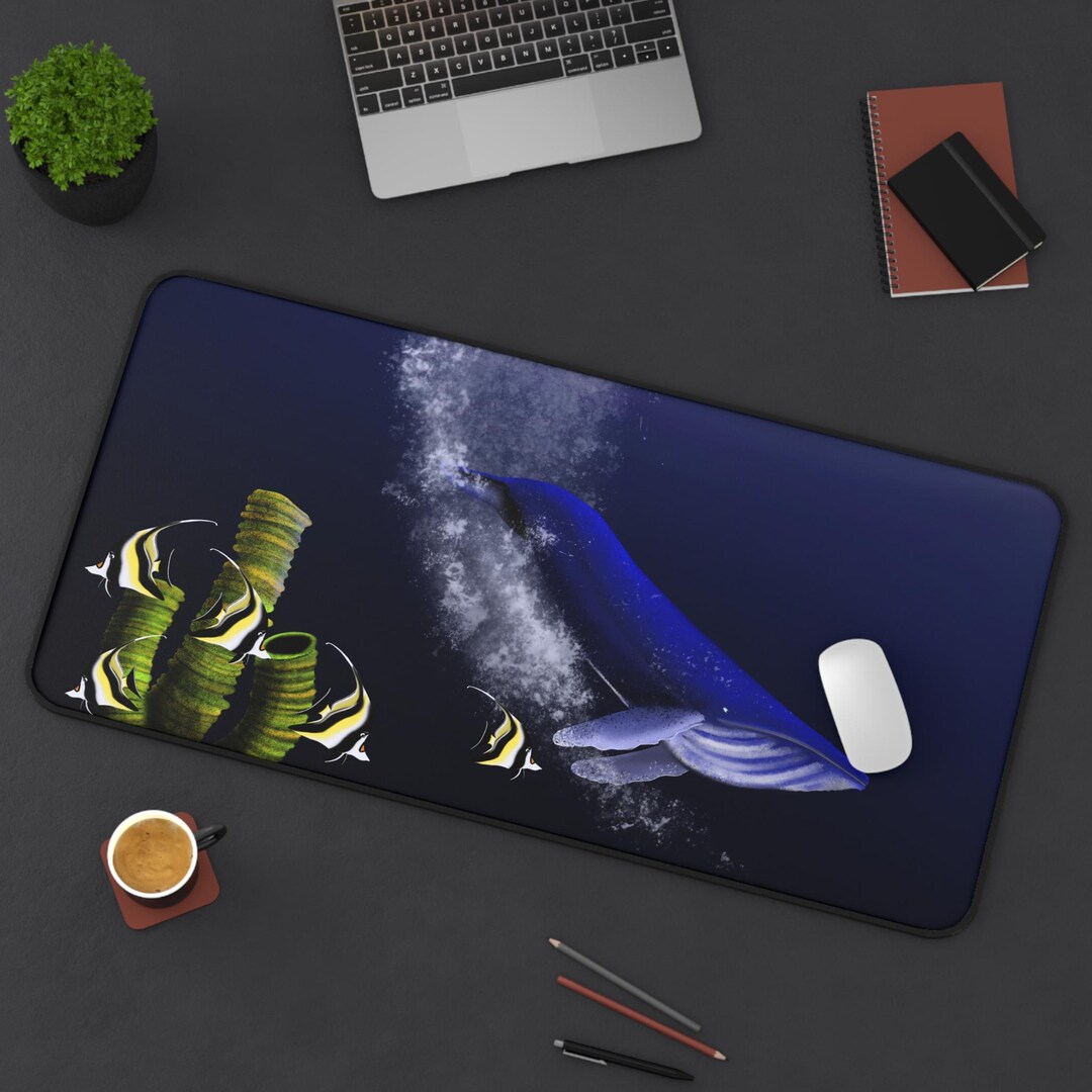 Humpback Whale Desk Mat, Nautical Ocean Mouse Pad, Non-slip Office ...
