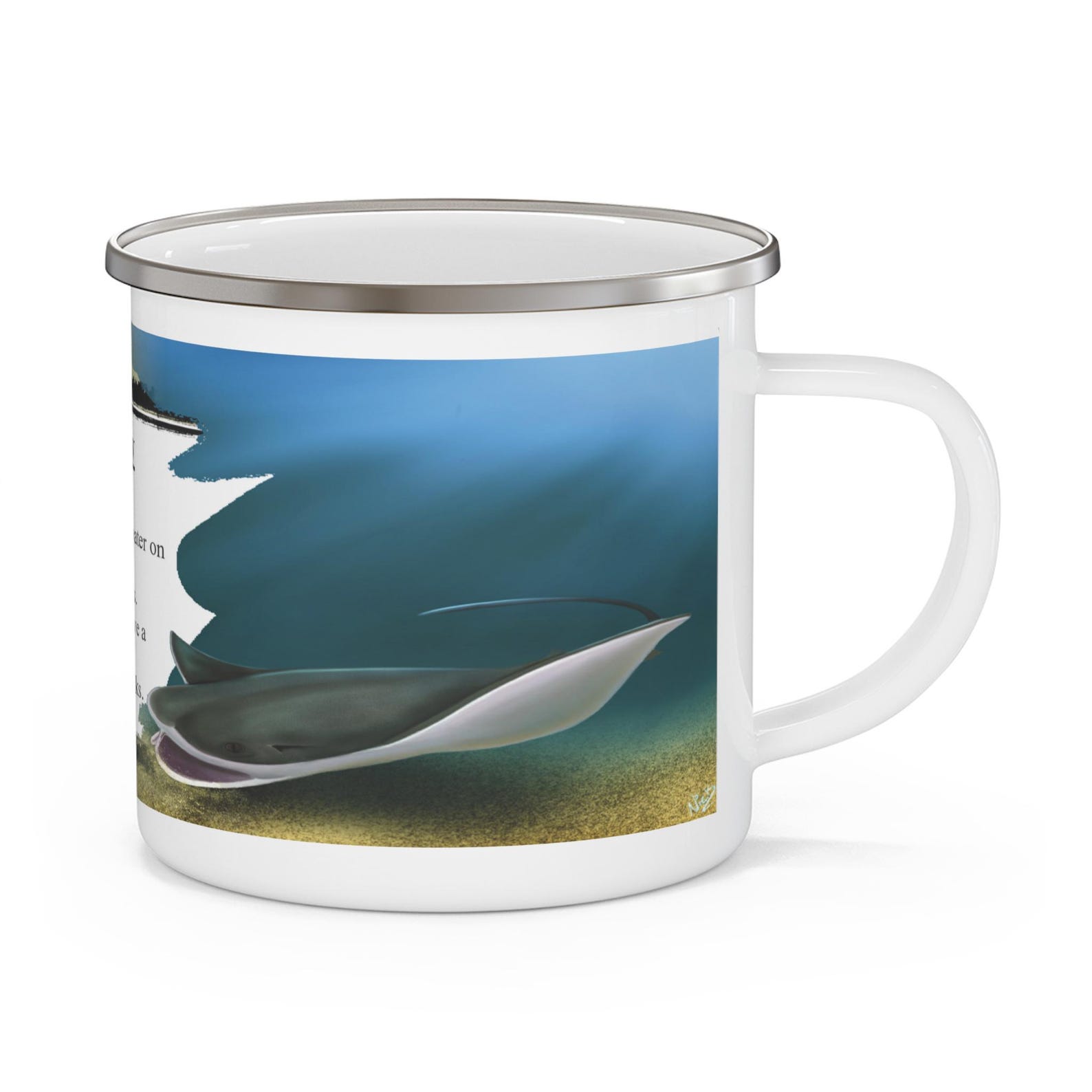 Cownose Stingray Enamel Campfire Mug, Fun Fact Adventure Mug - Etsy
