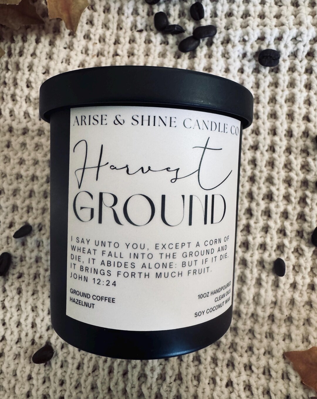 Fall HARVEST GROUND Candle 10oz /awakening Bold Sweet Hazelnut Coffee ...