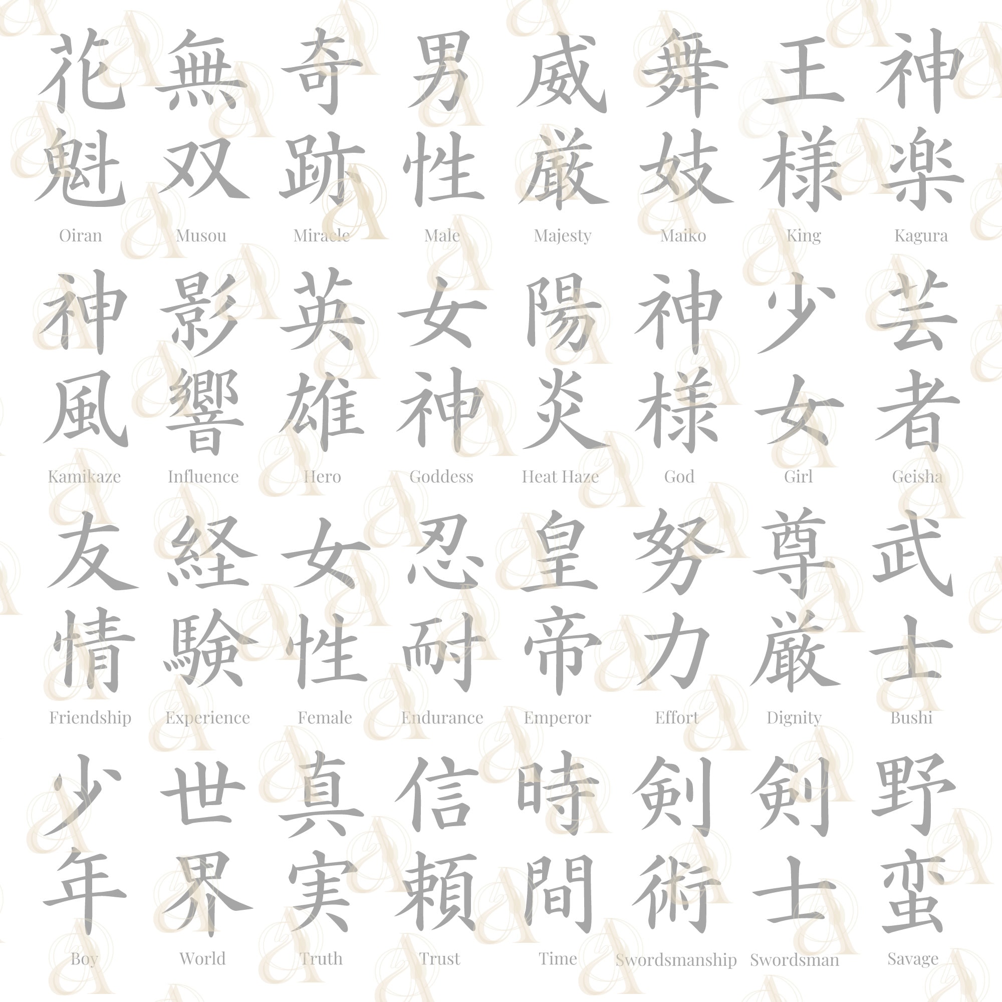 Japanese Word SVG Bundle, Ninja Kanji Symbols PNG, King Kanji ...