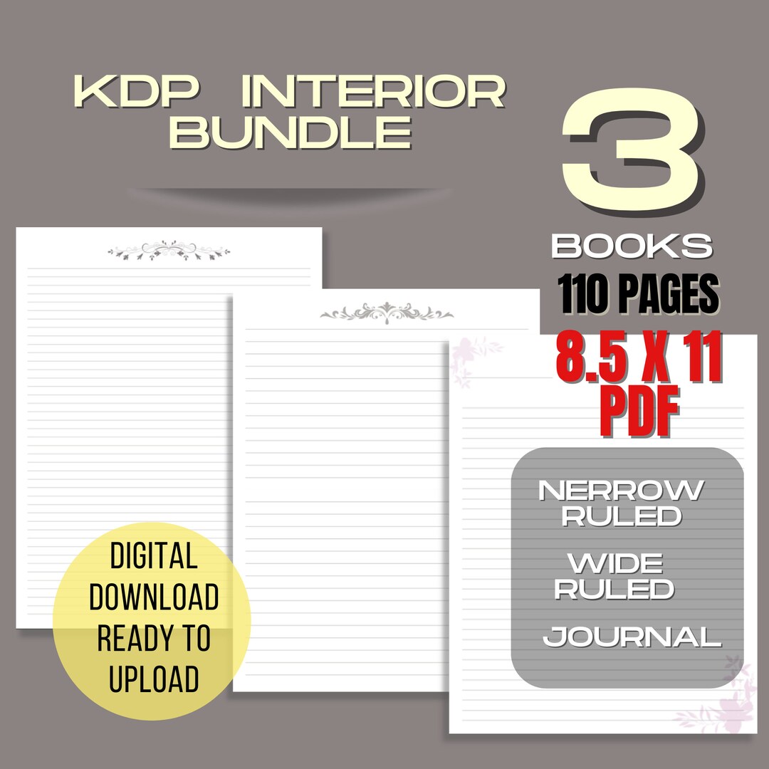 Amazon KDP Interiors Bundle Templates for Journal & Notebook, Lined ...